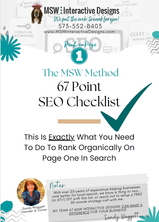 67-Point SEO Checklist – MSW Interactive Designs LLC